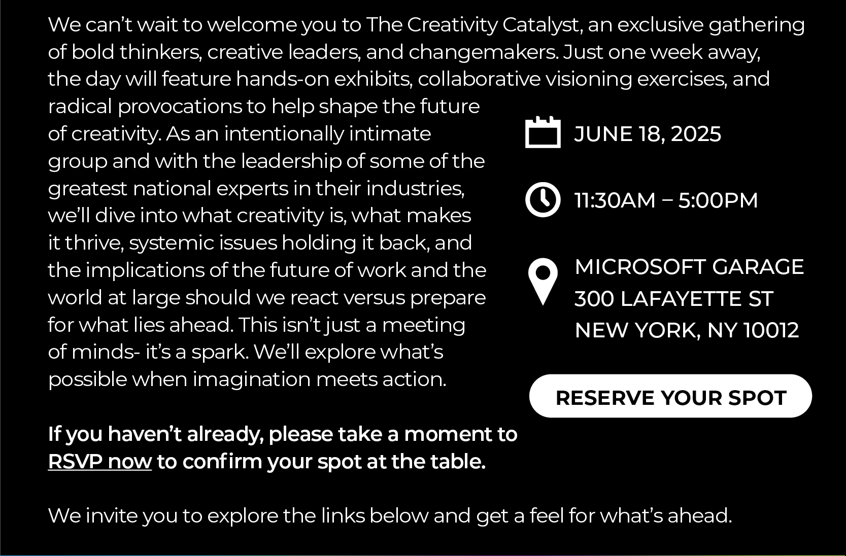 The Creativity Catalyst: What to Know Before You Go